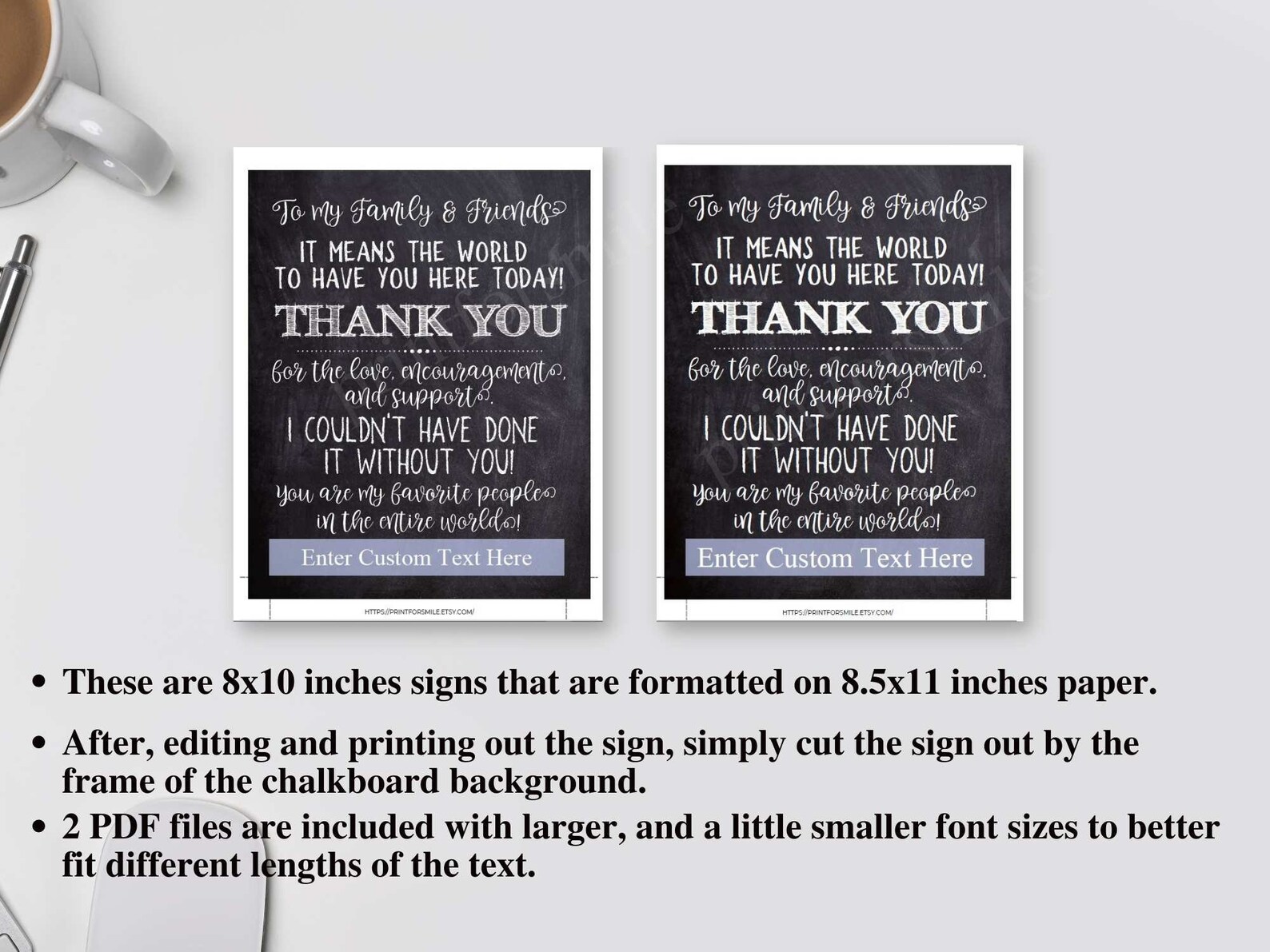 Graduation Thank You Sign PRINTABLE Party Decorations - Etsy