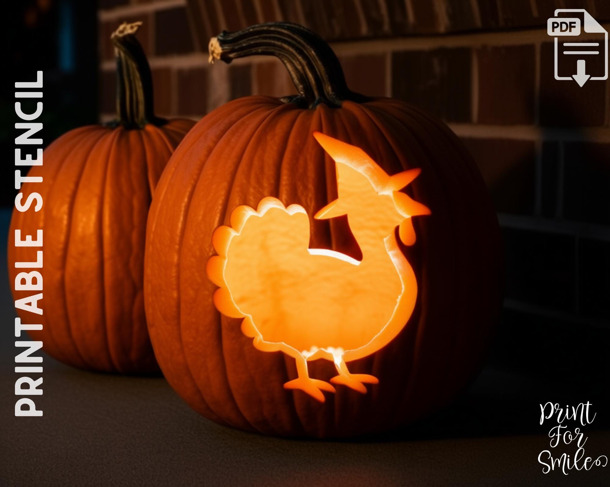 Turkey Pumpkin Carving Stencil Thanksgiving Template Halloween ...