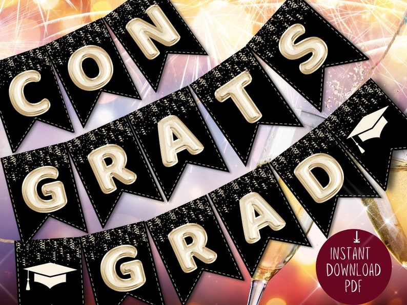Congrats Grad Banner Graduation Printable 2022 | Etsy