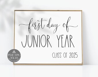 Minimalist First Day of Senior Year Sign Printable Modern - Etsy