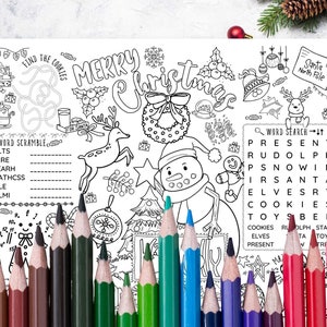 Christmas Placemats PRINTABLE Coloring - Etsy