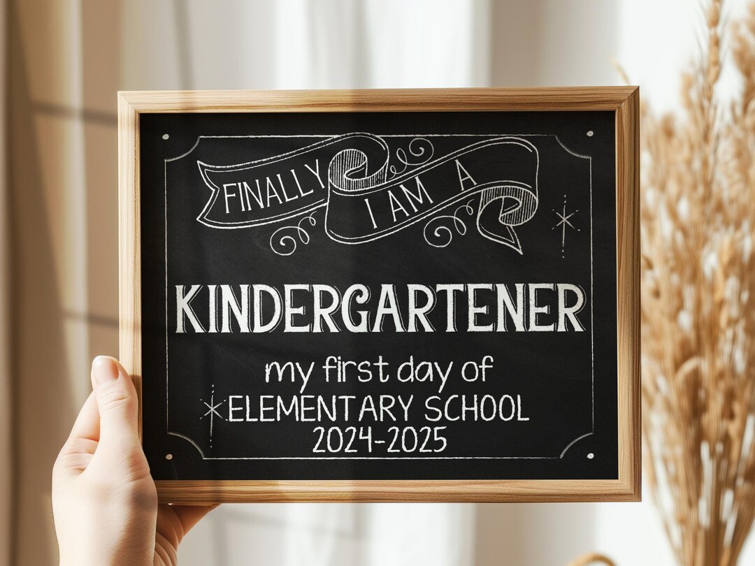 First Day of Kindergarten Sign Elementary School Back to School Sign ...