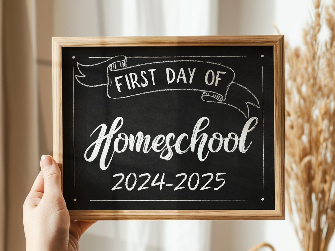 First Day of Homeschool Sign Printable Chalkboard - Etsy