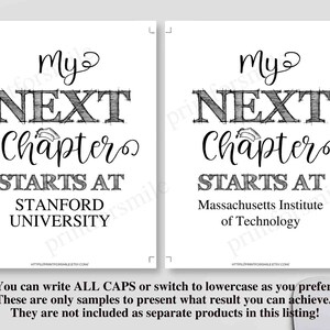 Graduation My Next Chapter Starts at Sign PRINTABLE Party - Etsy