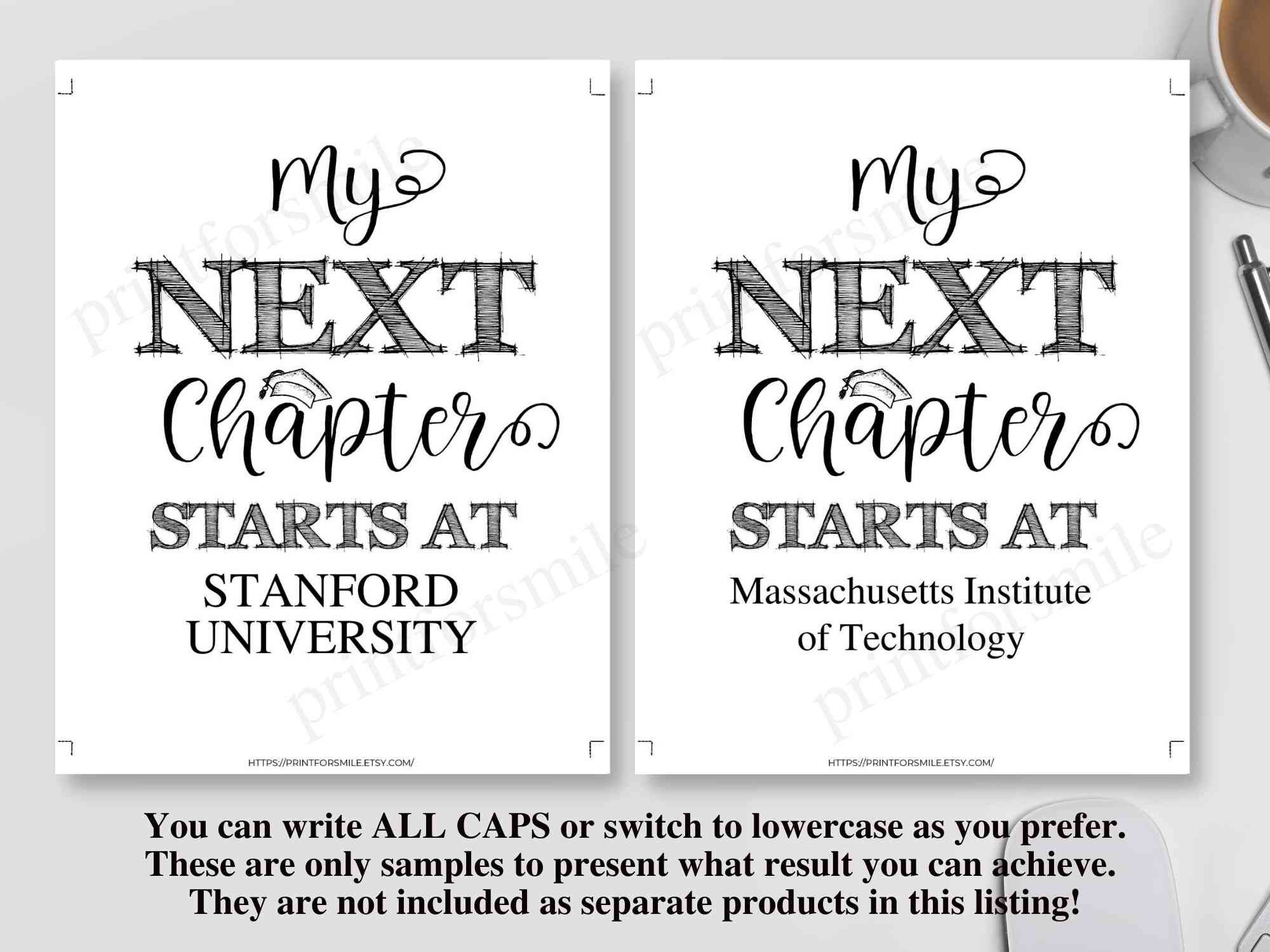 Graduation My Next Chapter Starts at Sign PRINTABLE Party - Etsy