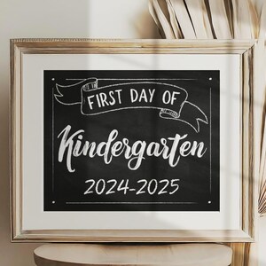 First Day of Kindergarten Sign Printable Chalkboard 2024 - Etsy