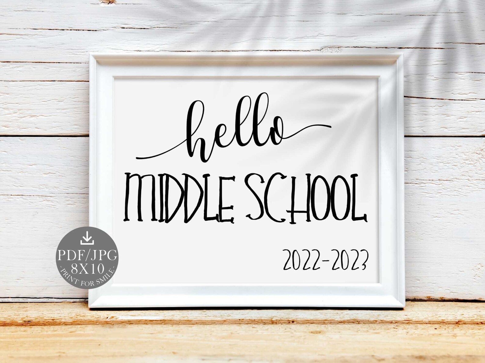 Hello Middle School Sign First Day of Middle School - Etsy