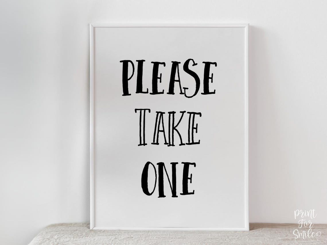 PRINTABLE Please Take One Sign, Graduation Sign, Party Decorations ...