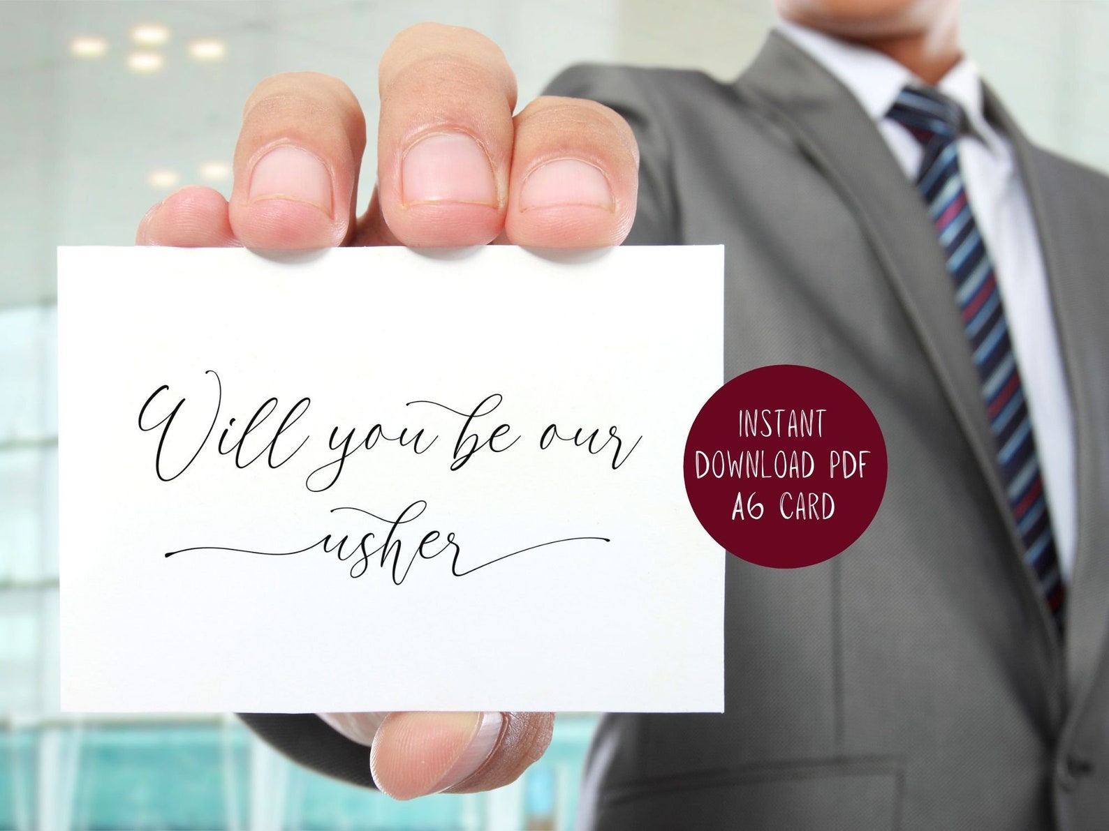 Will You Be Our Usher Card PRINTABLE A6 - Etsy