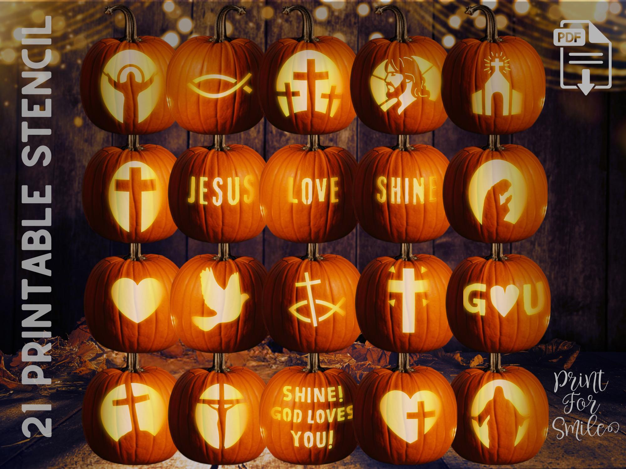 Christian Pumpkin Carving Stencil, Jesus Template, Faith Pattern ...