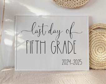 Minimalist Last Day of Elementary School Sign Printable, Graduation ...