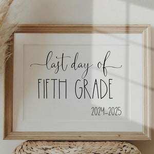 Last Day of 5th Grade Sign Fifth School 2025 Printable - Etsy