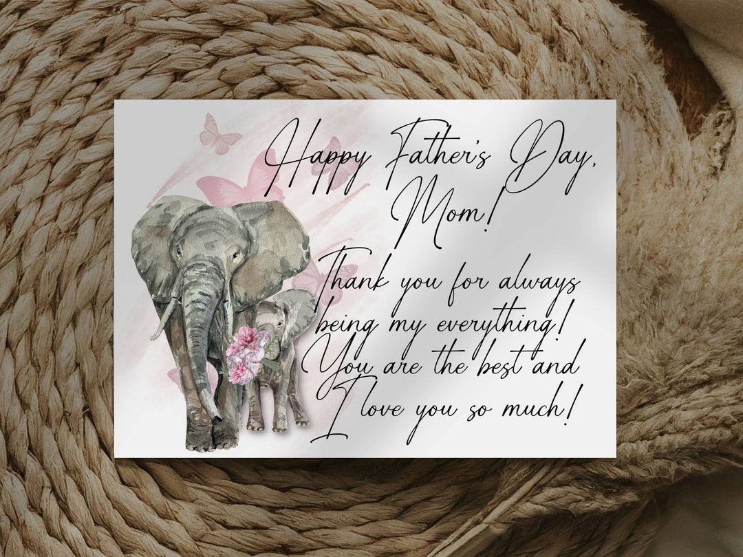 Fathers Day Card for Mom Printable Single - Etsy