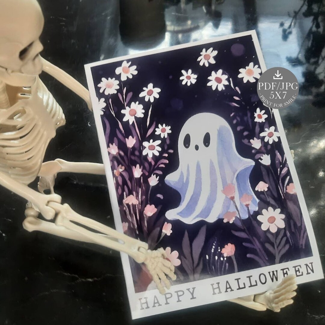 Happy Halloween Card PRINTABLE Ghost - Etsy
