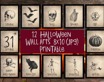 Rustic Farmhouse Halloween Decor Set of 3 Vintage Art Prints - Etsy