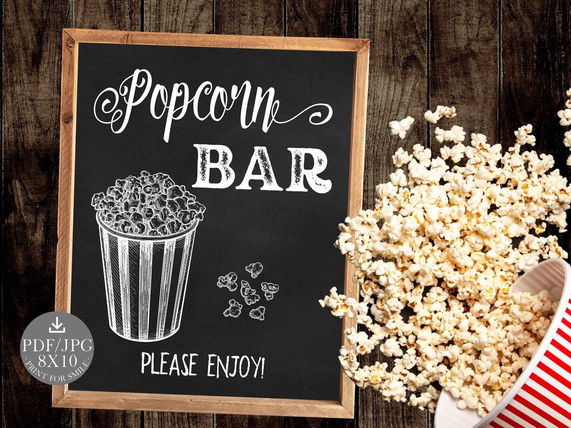Graduation Popcorn Bar Sign PRINTABLE Graduation Party - Etsy