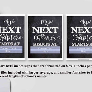 My Next Chapter Starts at Graduation Sign PRINTABLE Party Decorations ...