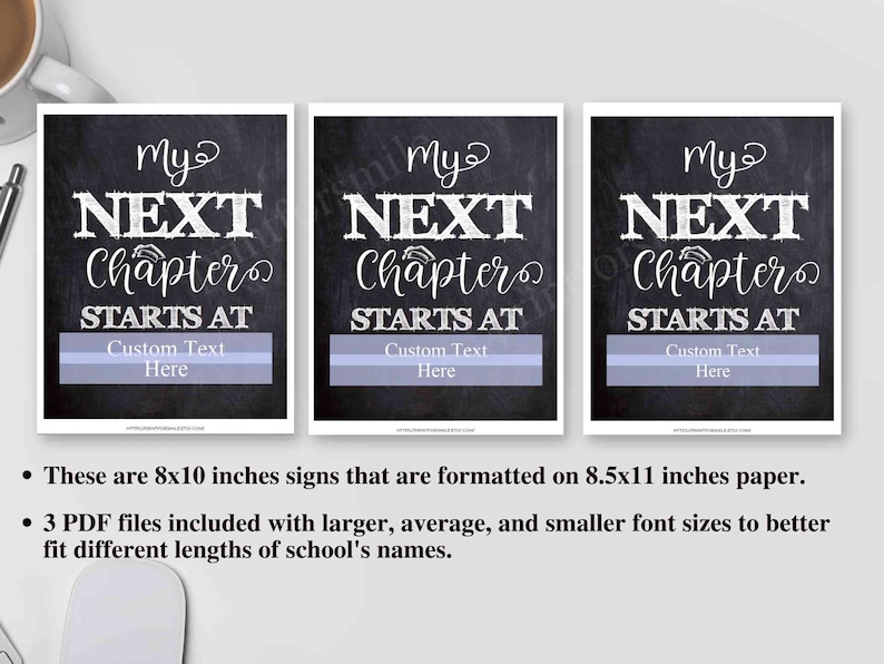 My Next Chapter Starts at Graduation Sign PRINTABLE Party - Etsy