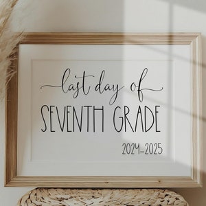 Last Day of 7th Grade Sign Seventh School 2025 Printable - Etsy