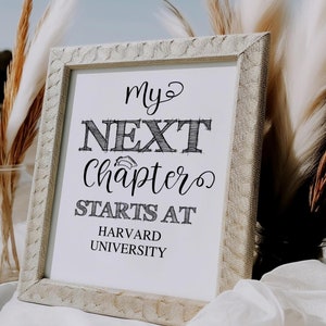 Graduation My Next Chapter Starts at Sign PRINTABLE Party Decorations ...