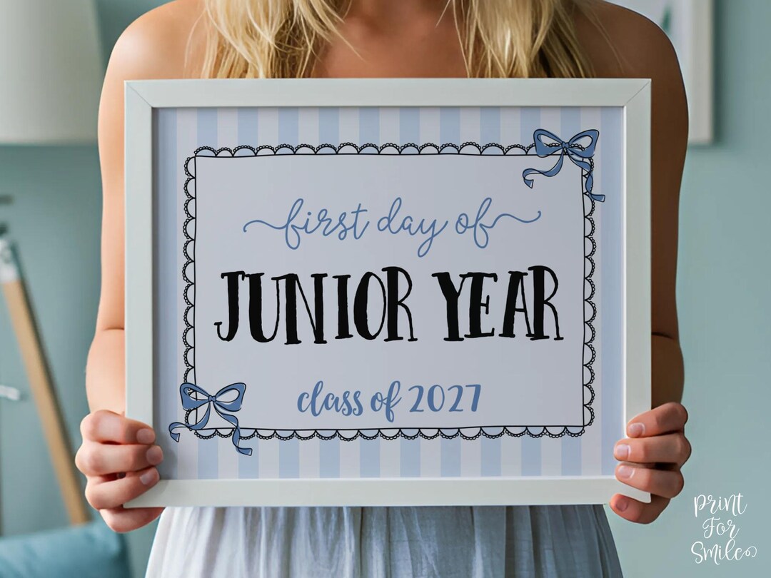 Coquette First Day of Junior Year Sign PRINTABLE Back to School Sign ...