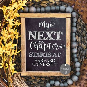 My Next Chapter Starts at Graduation Sign PRINTABLE Party Decorations ...