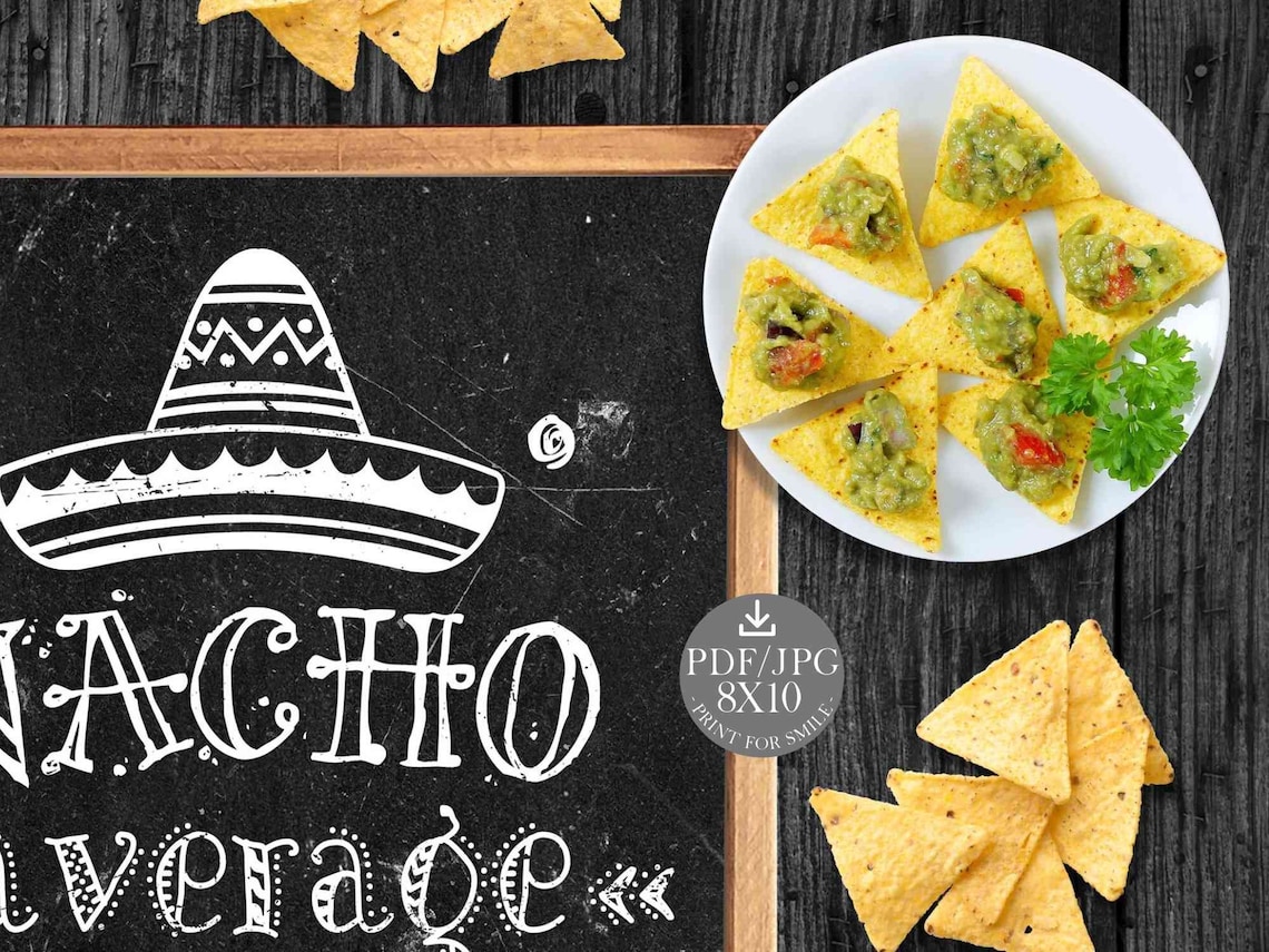 Nacho Average Grad Sign Printable Graduation Fiesta Party - Etsy