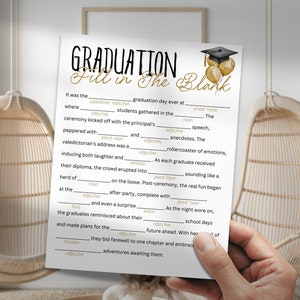 Graduation Game Fill in the Blank Printable College Graduation Party ...