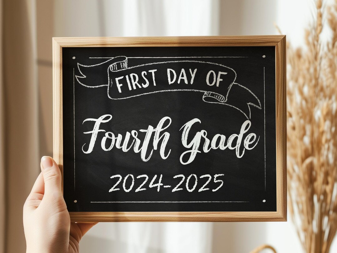 First Day of Fourth Grade Sign 4th Grade Sign Printable School ...