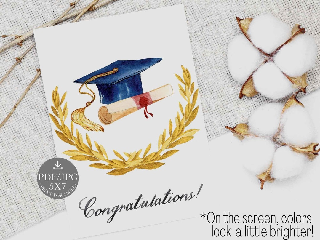 Graduation Card Congratulations Printable - Etsy