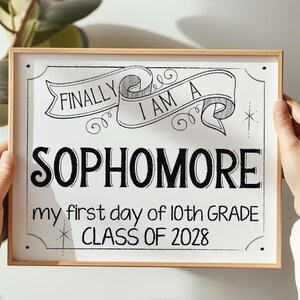 First Day of Sophomore Year Sign Class of 2028 10th Grade Sign ...