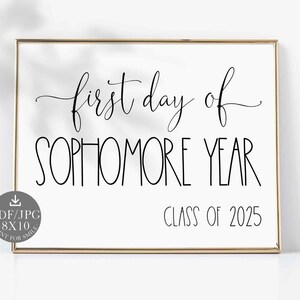 First Day of Sophomore Year Sign PRINTABLE - Etsy
