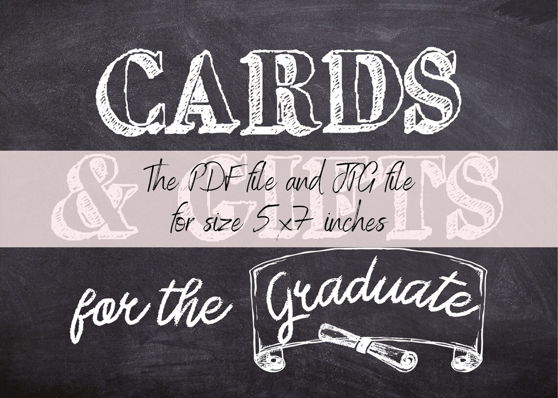 Cards And Gifts Sign PRINTABLE Graduation Chalkboard | Etsy
