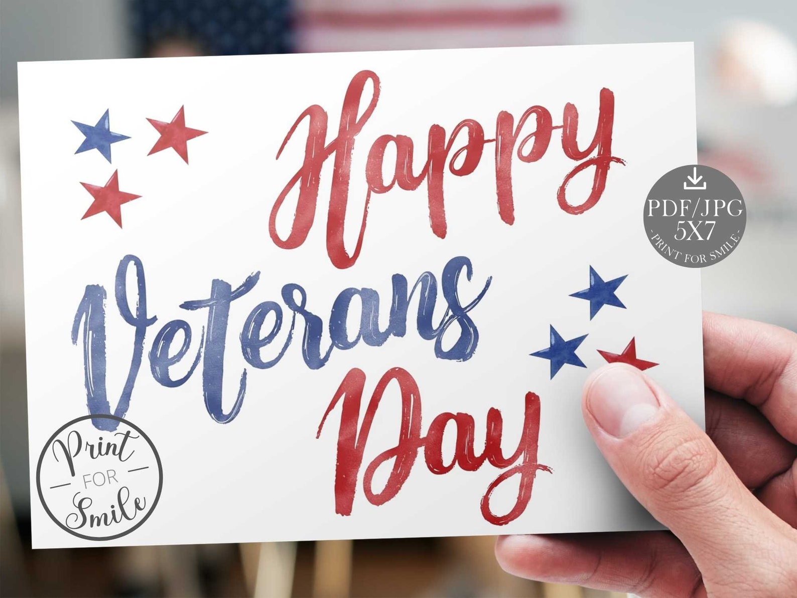 Happy Veterans Day Card PRINTABLE - Etsy