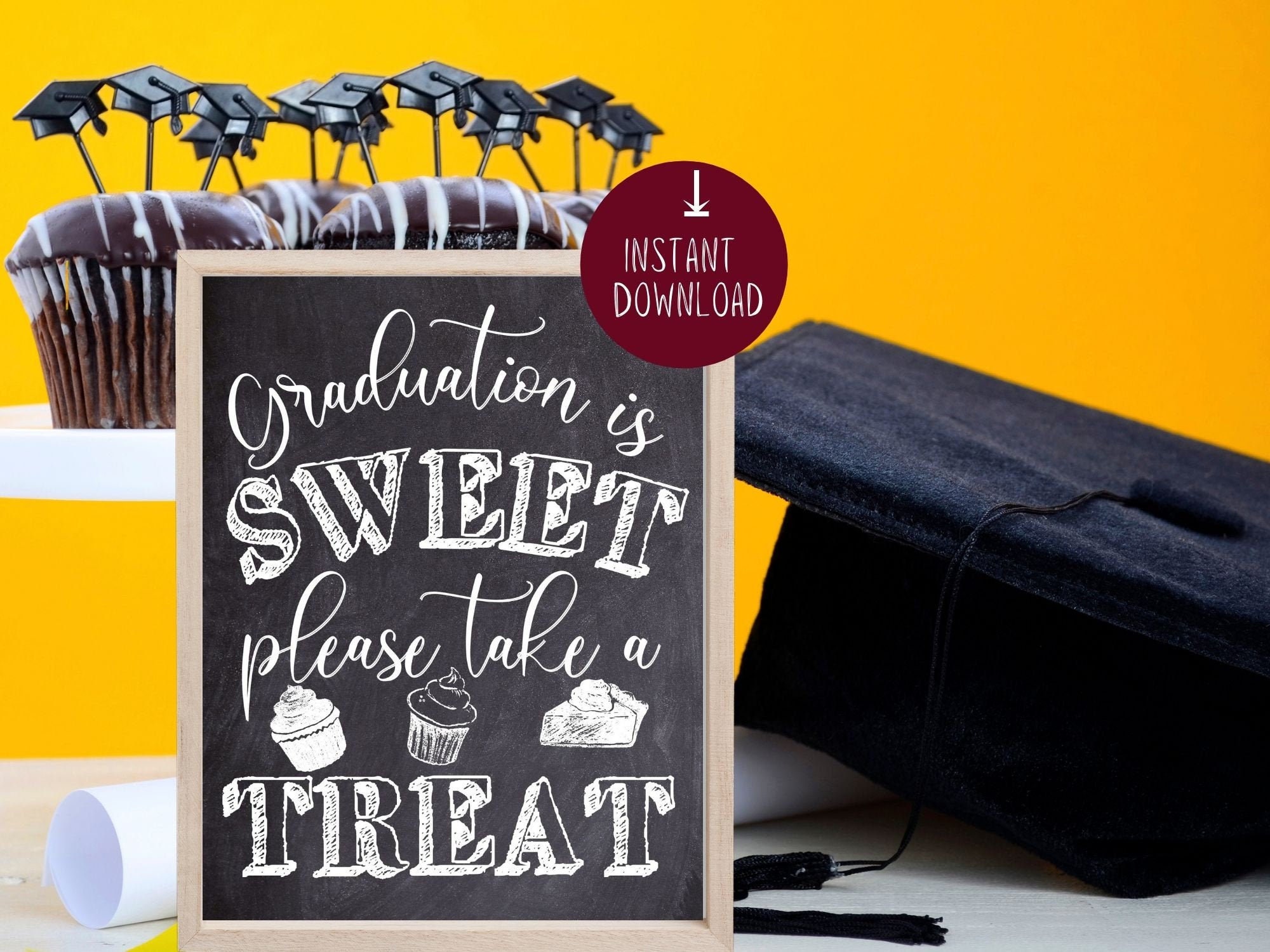 Graduation Is Sweet Take A Treat Sign PRINTABLE Chalkboard | Etsy