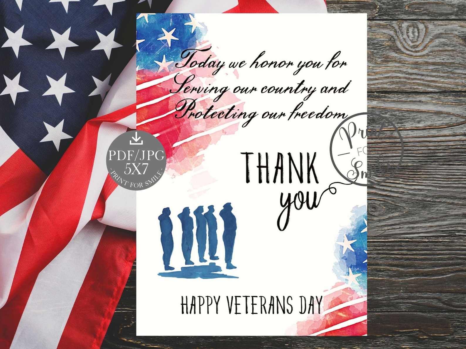 Happy Veterans Day Card PRINTABLE - Etsy