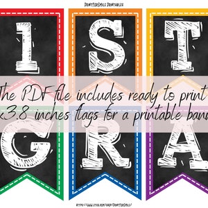 First Day of 1st Grade Banner PRINTABLE - Etsy