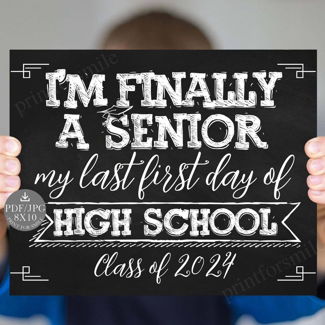 First Day of Senior Year Sign PRINTABLE 12th Grade Sign Class - Etsy