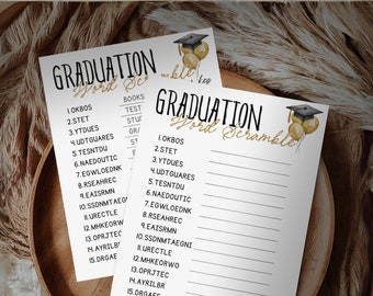 Graduation WORD SCRAMBLE Graduation Party Game High School Graduation ...