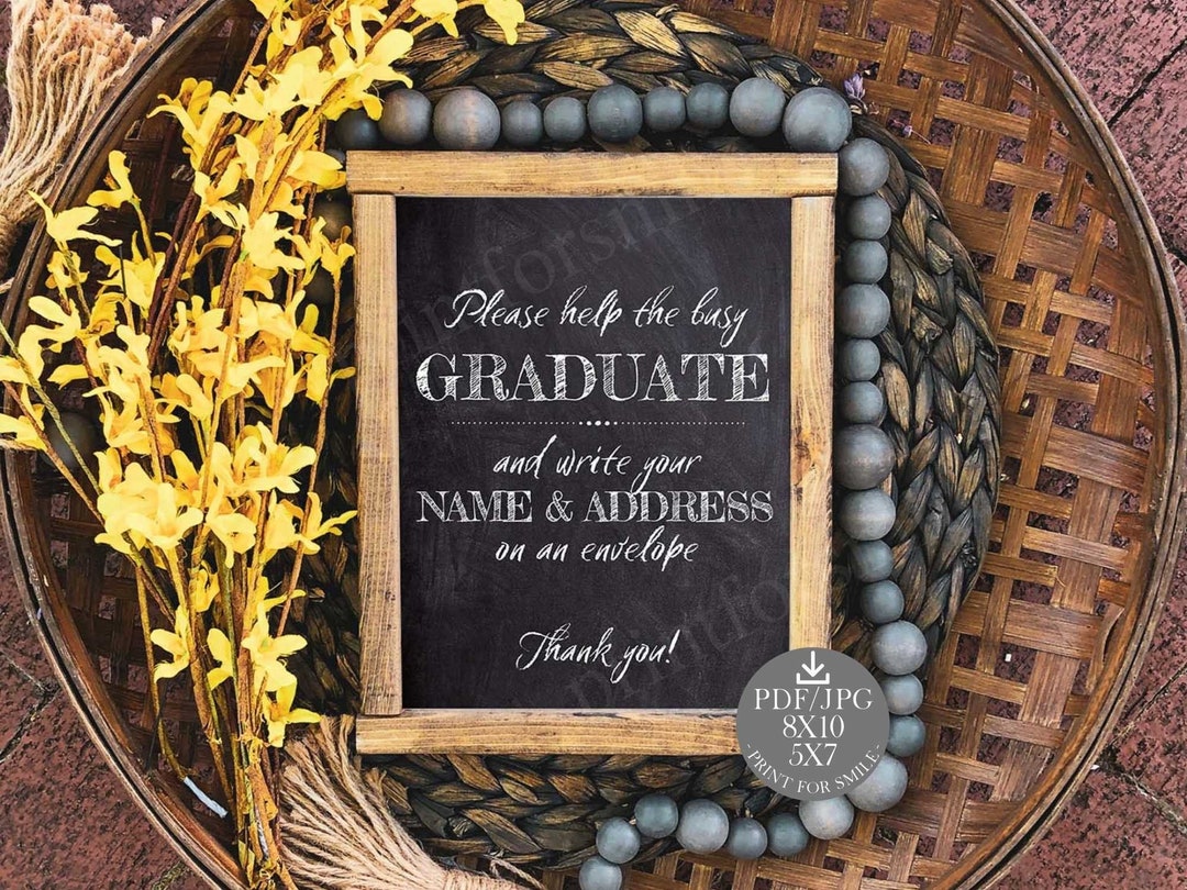 Graduation Name and Address Sign PRINTABLE Envelope Party Decorations ...
