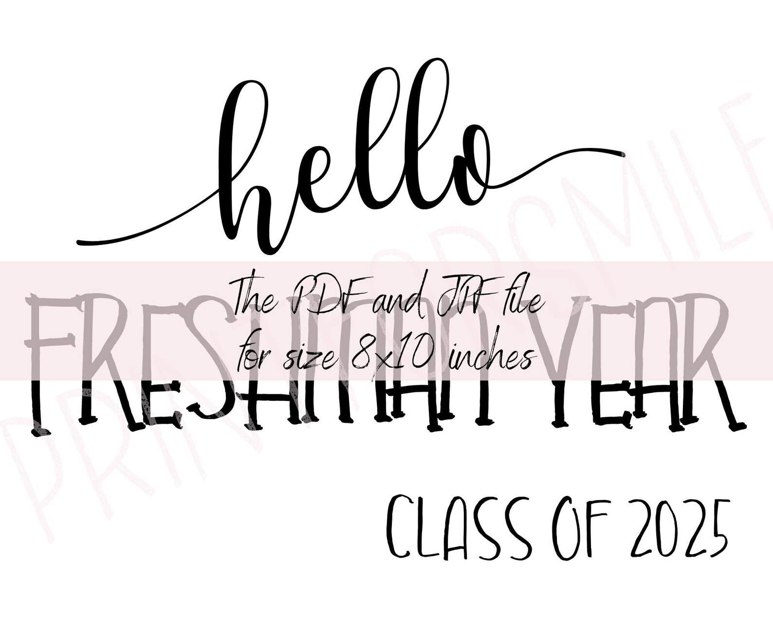 Hello Freshman Year Sign First Day Of Freshman Year | Etsy