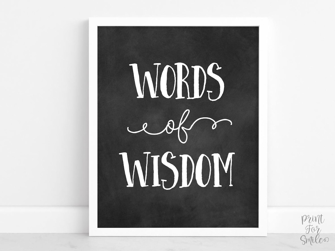Words of Wisdom Sign, Graduation Sign PRINTABLE Chalkboard Graduation ...