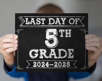 Last Day of 5th Grade Printable Peace Out 5th Grade Chalkboard Sign ...