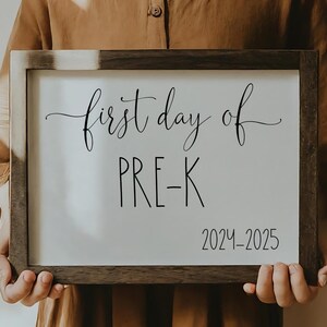 First Day of Pre-k Sign PRINTABLE Back to School Sign Photo Prop - Etsy