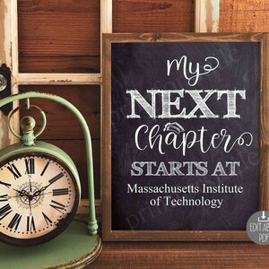 My Next Chapter Starts at Graduation Sign PRINTABLE Party - Etsy