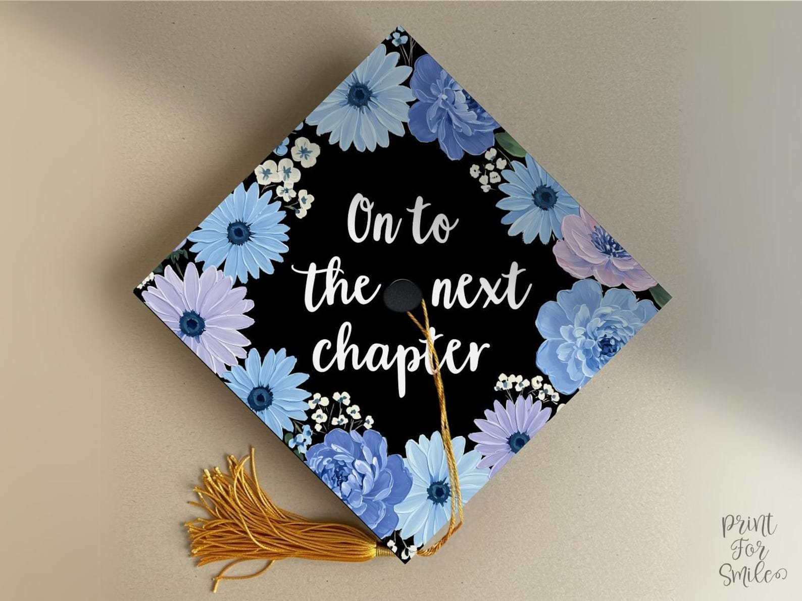 Grad Cap Topper PRINTABLE, on to the Next Chapter, Graduation Cap ...