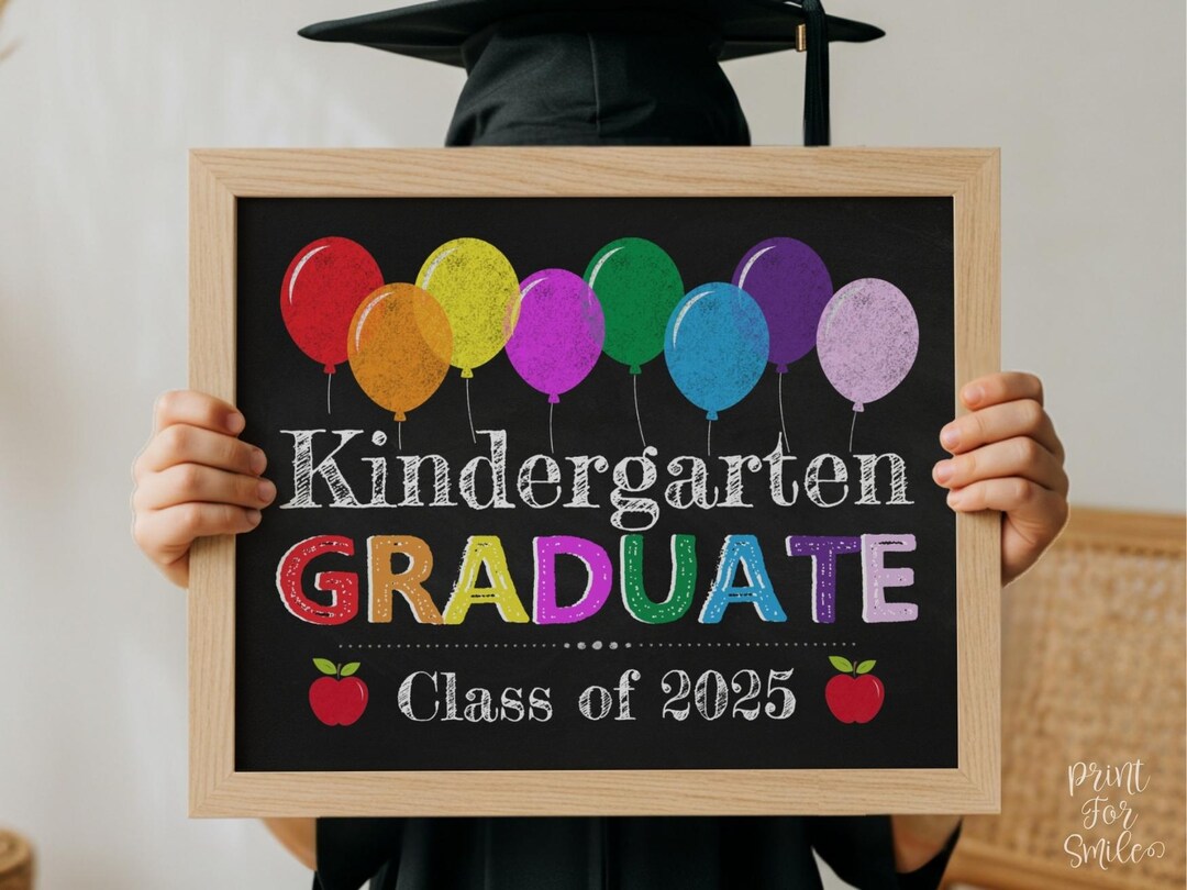 Kindergarten Graduation Sign, Kindergarten Graduate Sign, Last Day of ...