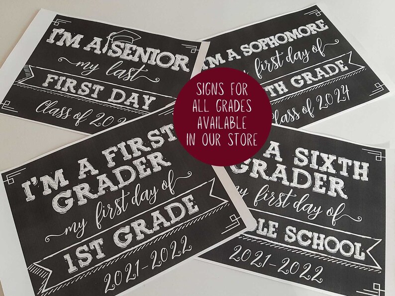 First Day Of 4th Grade Sign Fourth Grade Sign PRINTABLE School | Etsy