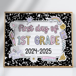 First Day of First Grade Sign Pastel PRINTABLE, First Day of 1st Grade ...