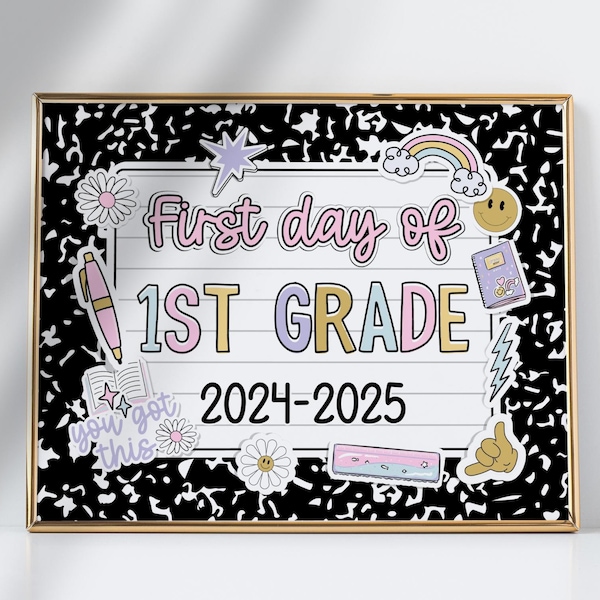 First Day of 1st Grade - Etsy